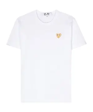 Play Comme Des Garcon Heart-patch Cotton T-shirt - White