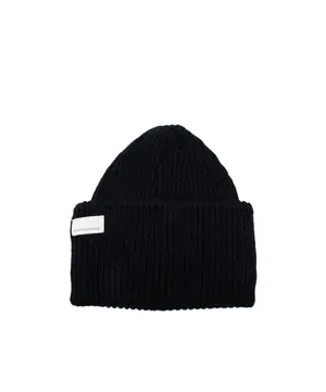 NINE:INTHE:MORNING Ribbed-knit Beanie Hat - Black