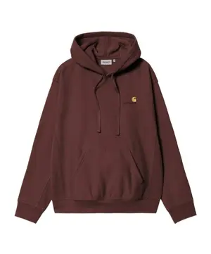 Carhartt Work In Progress Hooded American Script Sweatshirt - Amarone