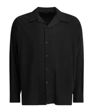 A.PRESSE Long-sleeve Silk Shirt - Black