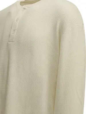 A.PRESSE Honeycomb Henley Long Sleeve T-shirt
