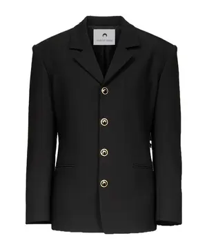 MARINE SERRE Tailored Wool Serge Gold-buttons Jacket