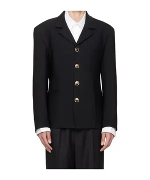 MARINE SERRE Tailored Wool Serge Gold-buttons Jacket