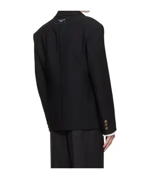 MARINE SERRE Tailored Wool Serge Gold-buttons Jacket