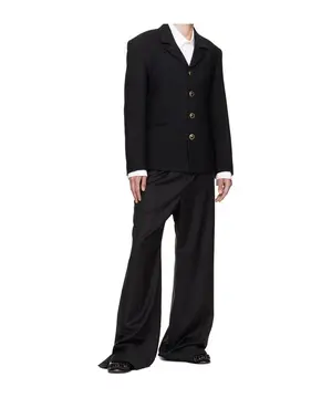 MARINE SERRE Tailored Wool Serge Gold-buttons Jacket