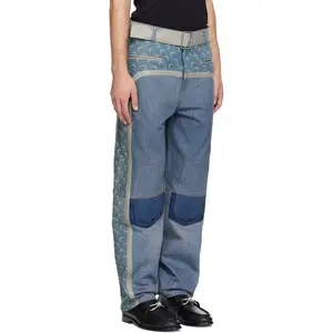 MARINE SERRE Belted Baggy Jeans