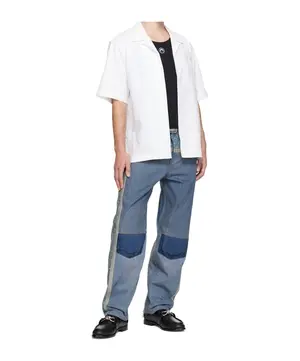 MARINE SERRE Belted Baggy Jeans