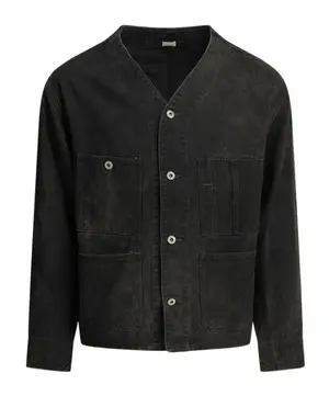 A.PRESSE Engineer Collarless Multi-pocket Denim Jacket