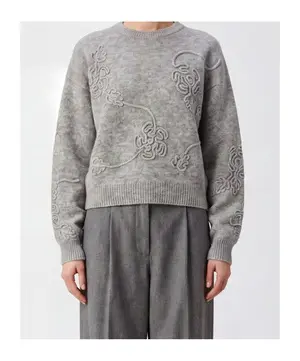 ROTATE BY BIRGER CHRISTENSEN 3d Flower Knit Crew Neck Jumper