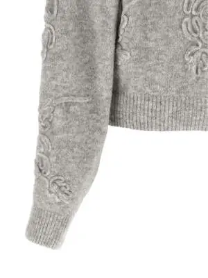 ROTATE BY BIRGER CHRISTENSEN 3d Flower Knit Crew Neck Jumper