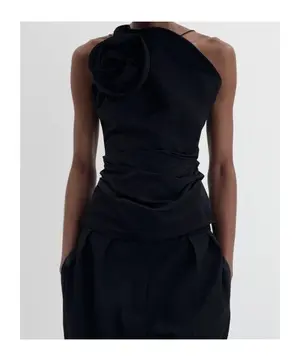 Magda Butrym Rose One-shoulder Top