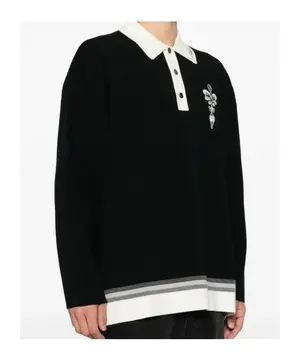 Amiri Long-sleeve Knitted Polo Shirt