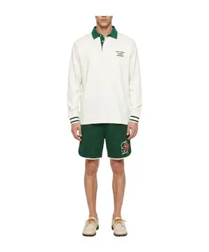 Drole De Monsieur Drôle De Slogan Long-sleeved Polo Shirt - No
