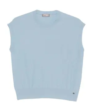 Herno Sequin Embellished Knit Top - Sky Blue