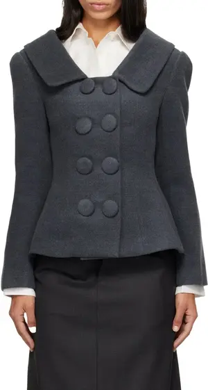 SHUSHU/TONG Double-breasted Peplum Coat