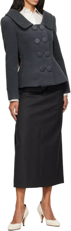 SHUSHU/TONG Double-breasted Peplum Coat