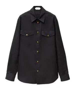 Versace Jacquard Cotton-silk Regular Shirt - Black