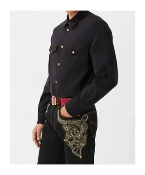 Versace Jacquard Cotton-silk Regular Shirt