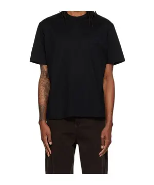 WOOYOUNGMI Flower-print Logo-patch T-shirt - Black