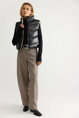 MAURITIUS LEATHER Mauritius Ellen Reversible Funnel-neck Leather Puffer Vest