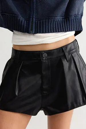 Blanknyc Pleated Vegan Leather Shorts