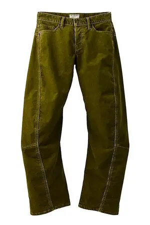 Free People We The Free Fable Washed Corduroy Twisted Jeans - Avocado