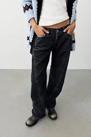 Free People FREE PEOPLE We The Free Fable Washed Corduroy Twisted Jeans Shadow