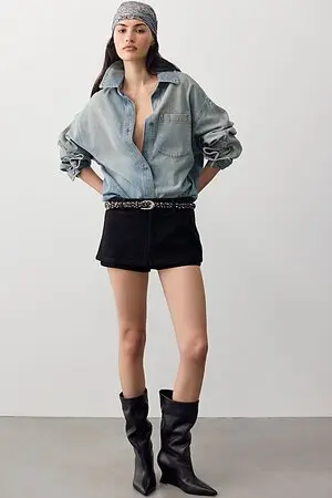 Free People We The Free Vegan Suede Peekaboo Skort