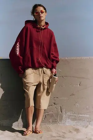 Free People Buti Sleeve Hoodie - Brick Combo