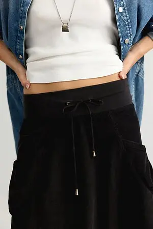 BOOM SHANKUR Cord Guru Midi Skirt