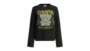 GANNI Teddy Crewneck Sweatshirt Sweater