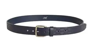 Kith Monogram Tumbled Leather Belt - Ink