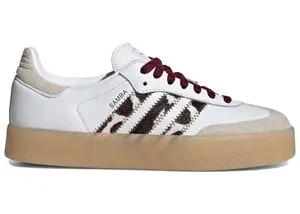 Adidas Sambae Sneakers With Cow Print Detailing - Cloud White/core Black/maroon