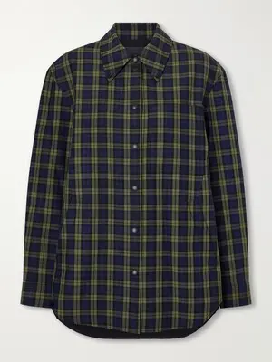 Tibi Checked Shirt Jacket - Blue