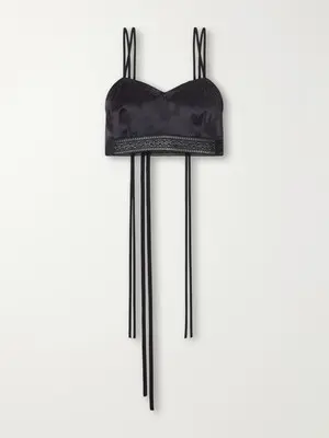 ANN DEMEULEMEESTER Lace-trimmed Cropped Cami - Black