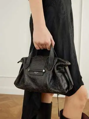 JIMMY CHOO Bar Filo Mini Crinkled Leather Tote