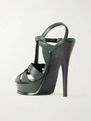 Saint Laurent Tribute Platform Sandals - Green