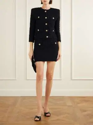 Balmain Metallic Embellished Tweed Jacket