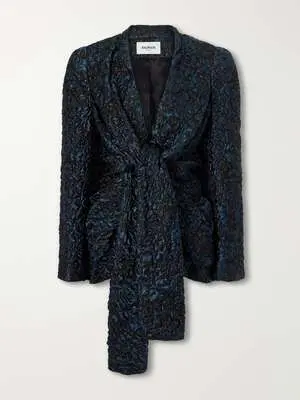 Balmain Knotted Floral-jacquard Jacket