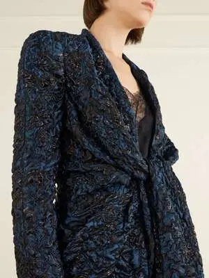 Balmain Knotted Floral-jacquard Jacket