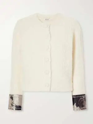 Erdem Satin-trimmed Wool And Alpaca-blend Cardigan