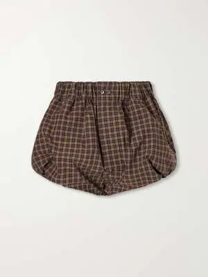 Marni Checked Cotton Mini Shorts