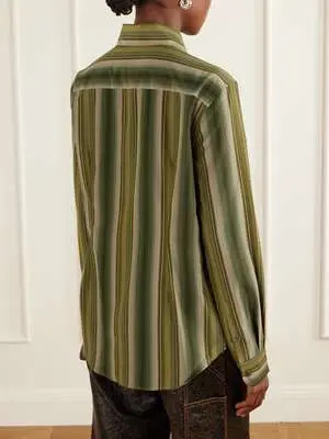 Marni Striped Cotton And Silk-blend Shirt