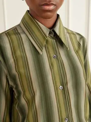 Marni Striped Cotton And Silk-blend Shirt