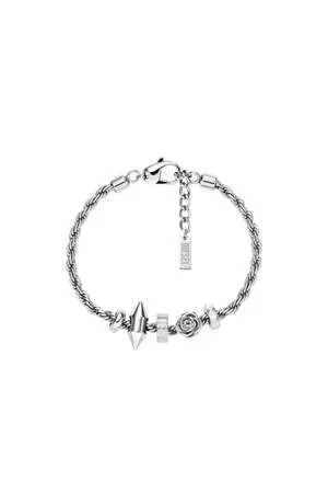 DIESEL® Stainless Steel Charm Bracelet - Silver