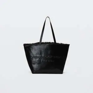 Alexander Wang Oversized Shearling Trimmed Leather Tote