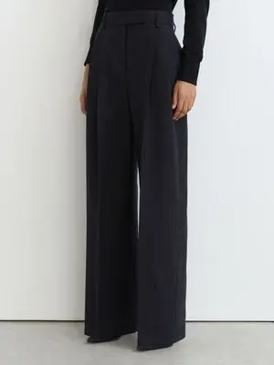 REISS Beck Wool Pinstripe Wide-leg Suit Trousers