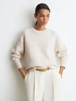 REISS Leah Wool-cashmere Jacquard-knit Jumper