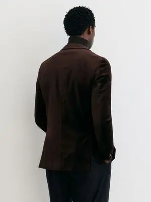 REISS Apsara Tailored Fit Velvet Single-breasted Blazer
