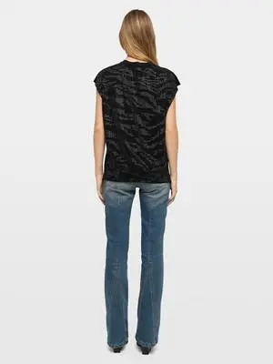 Zadig&Voltaire Cloe Tank Top With Rhinestone Zebra Motif